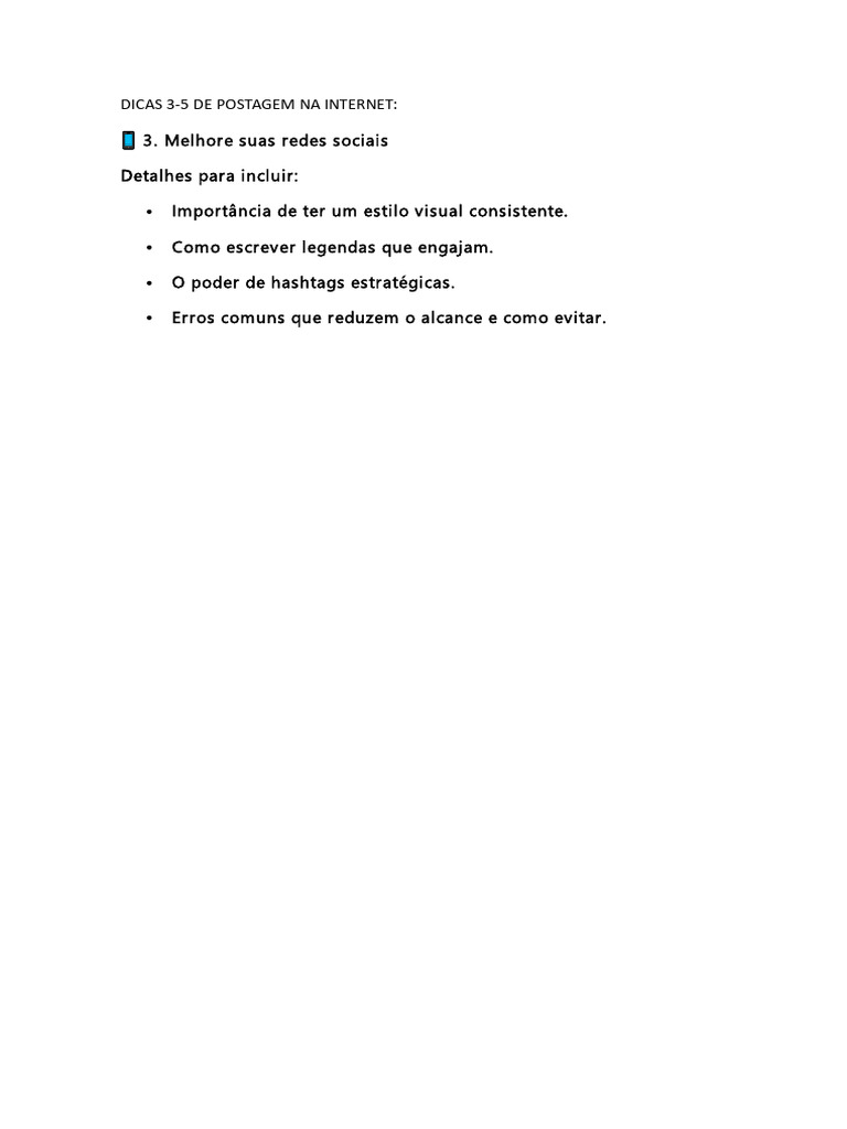 Dicas 3-5 Postagem Na Internet | PDF