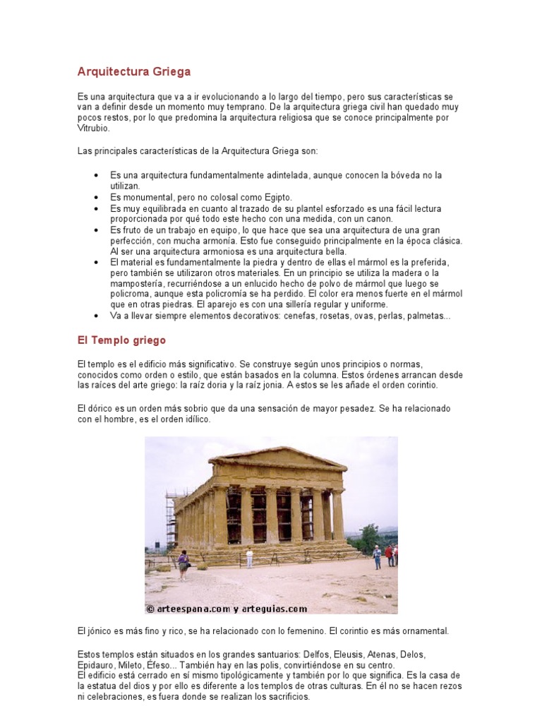 Arquitectura Griega | PDF | Antigua Grecia | Antiguedad clasica