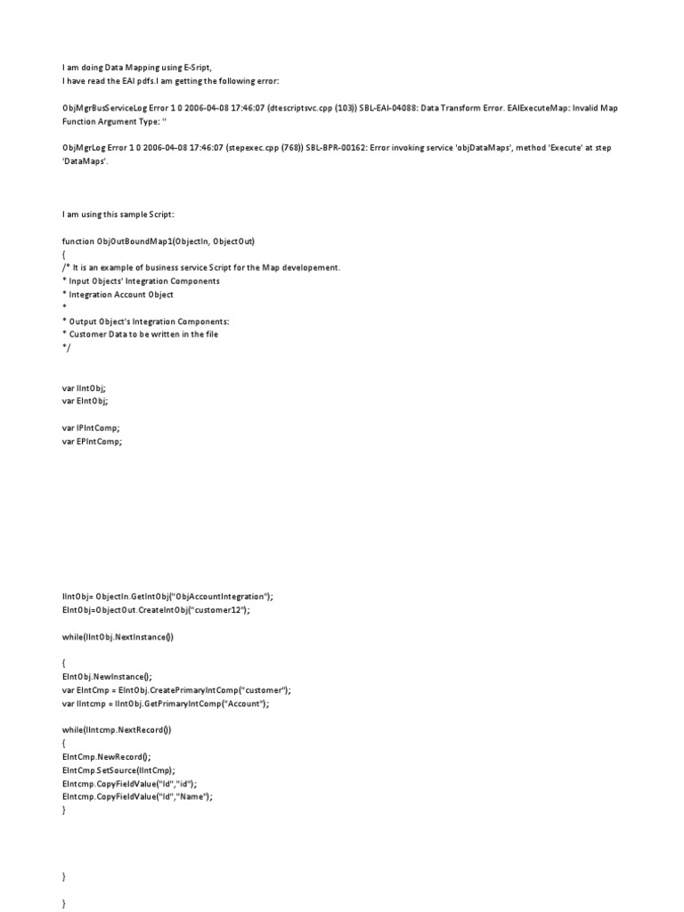 Siebel Data Mapping | PDF | Parameter (Computer Programming) | Information Technology Management