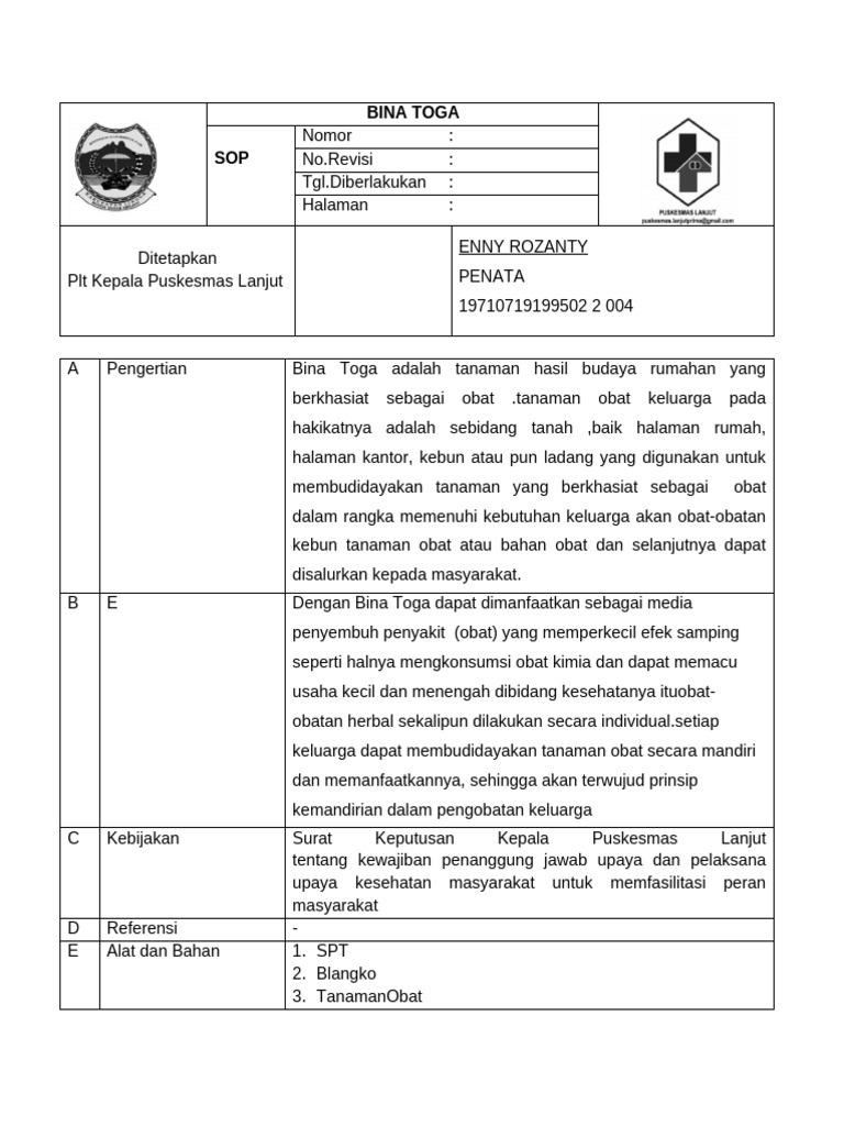 Panduan Bina TOGA untuk Keluarga | PDF