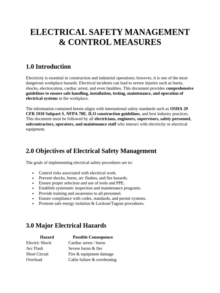 Electrical Safety Management | PDF | Electromagnetism | Electrical Engineering