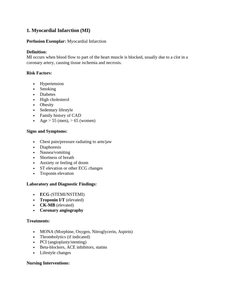 Myocardial Infarction and CAD Overview | PDF | Myocardial Infarction ...
