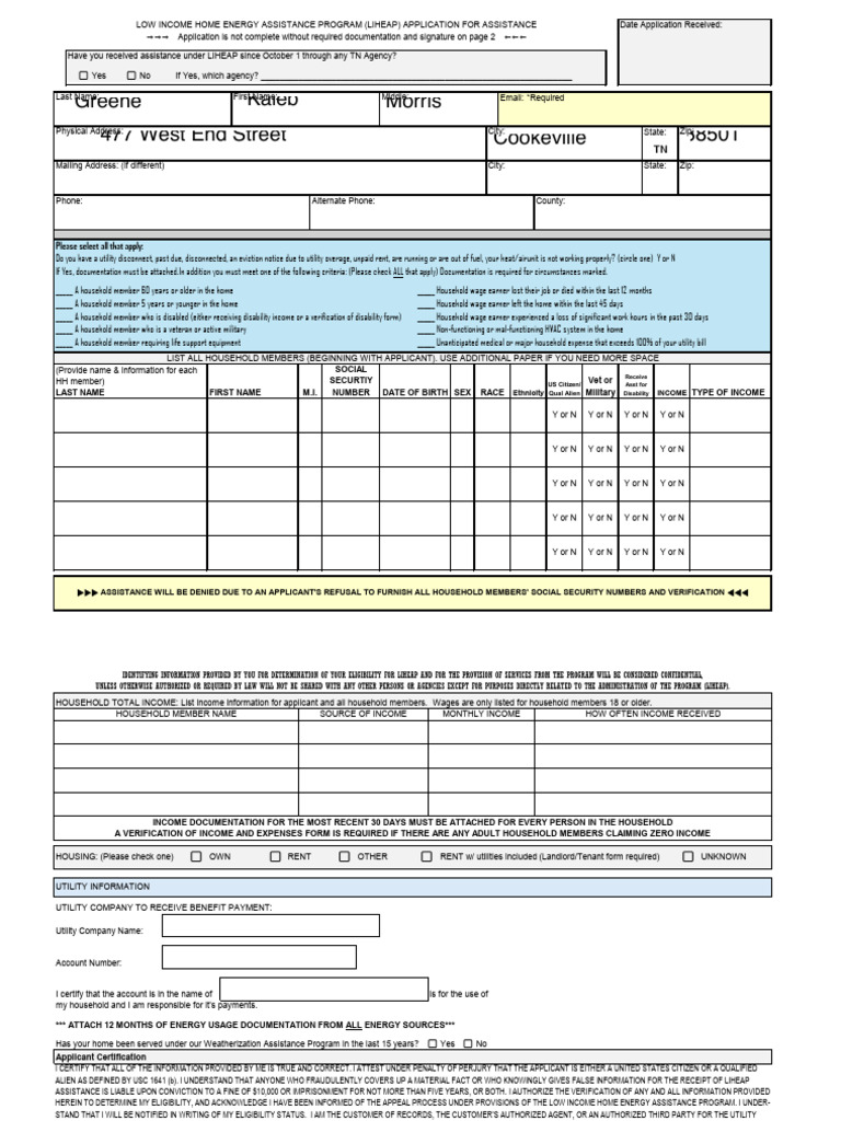 LI 01 LIHEAP 2026 Application 4 | PDF | Perjury
