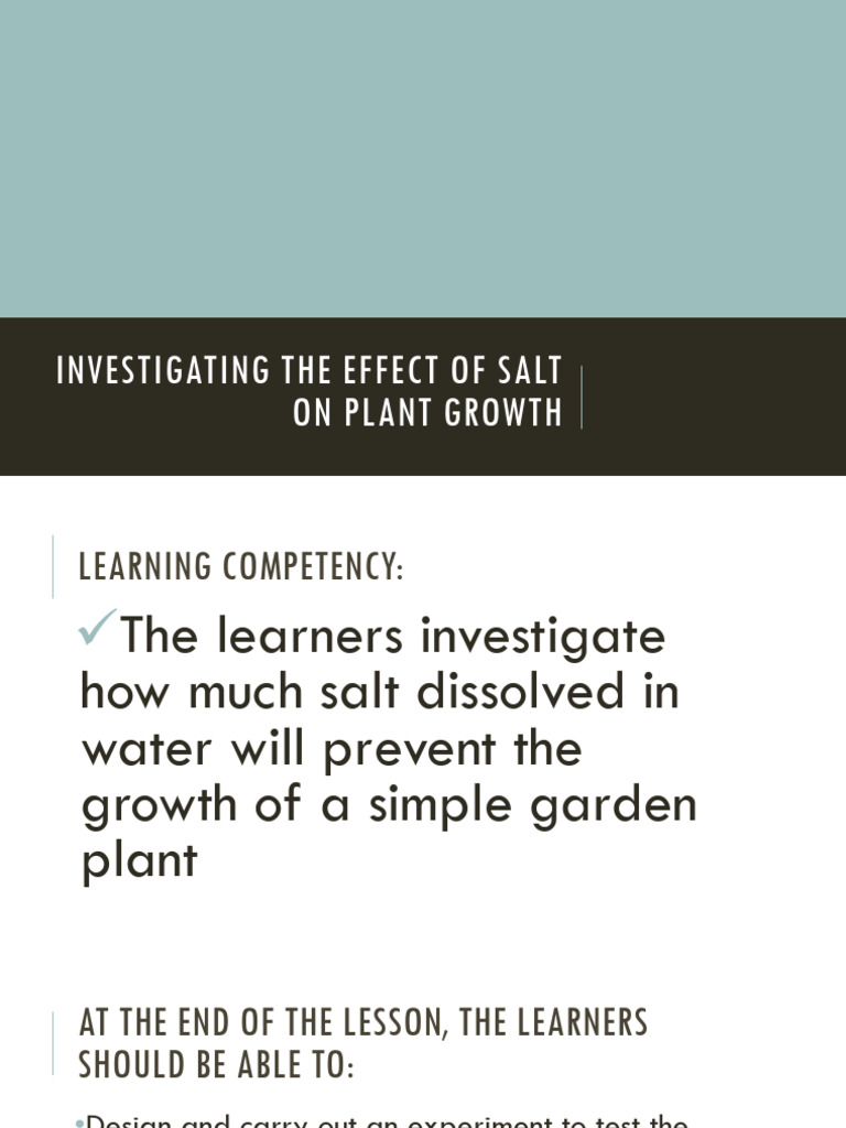 11 Investigating The Effect of Salt On Plant Growth | PDF | Osmosis ...