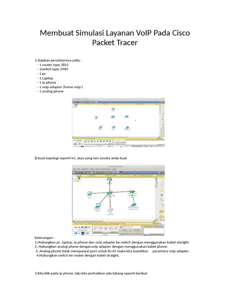 Simulasi Layanan VoIP di Cisco Packet Tracer | PDF