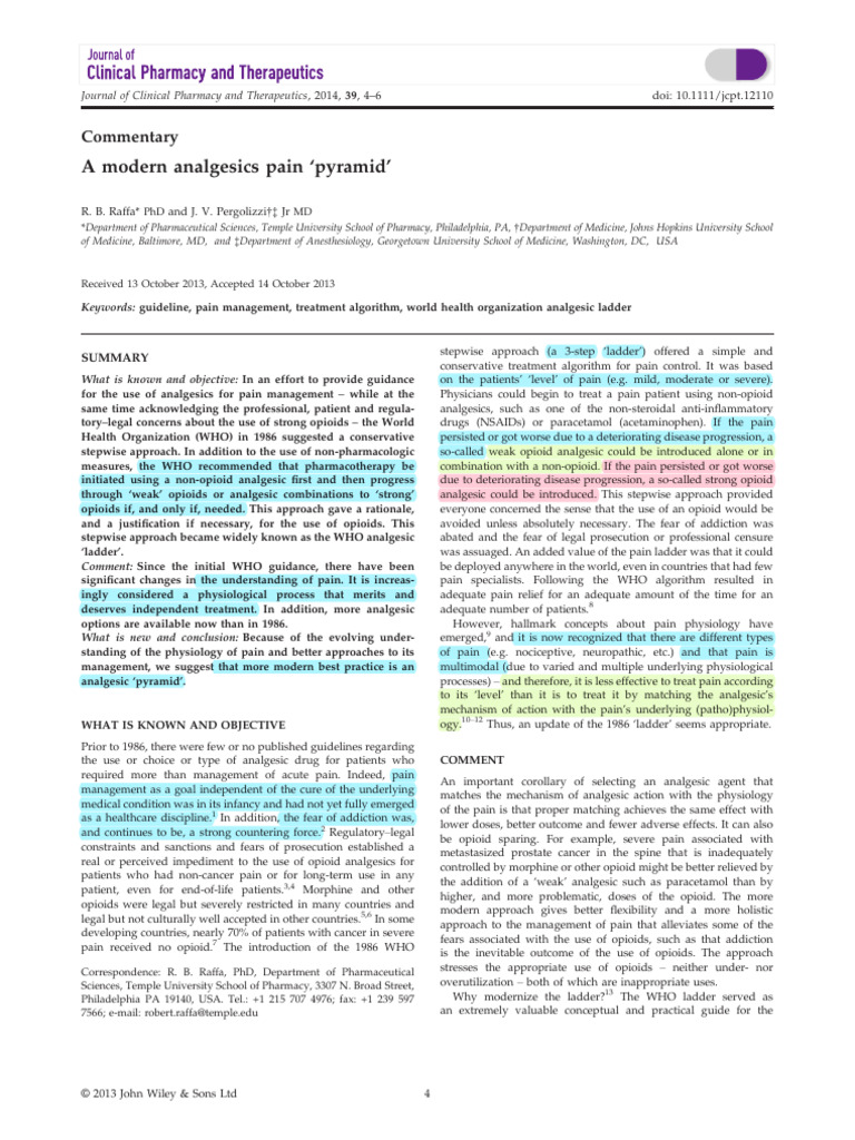 Modernizing Pain Management: Analgesic Pyramid | PDF | Analgesic | Opioid