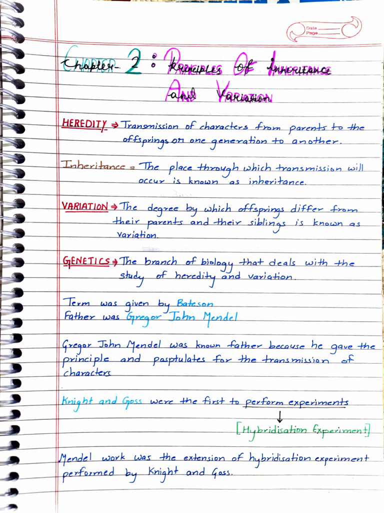 CH 2 Principle of Inheritance and Variations Bot | PDF