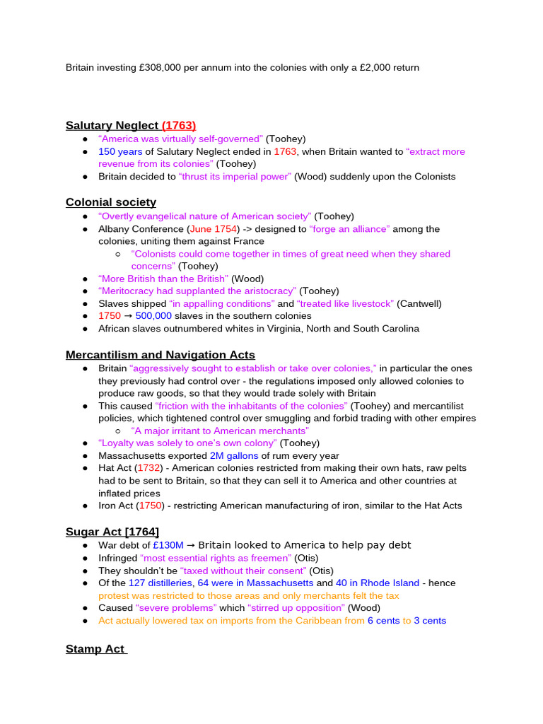 Unit 4 AOS 1 Condensed Cards | PDF | American Revolution | United ...