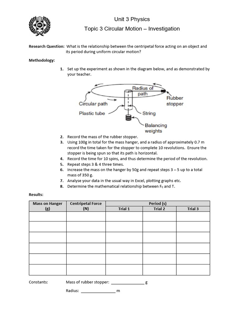 Ch 3 Circular Motion Prac | PDF