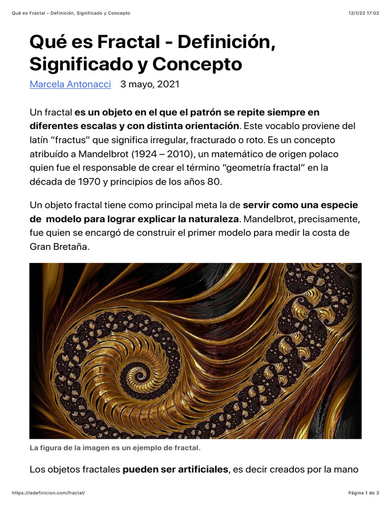 Fractal - Definición | PDF | Fractal | Matemáticas
