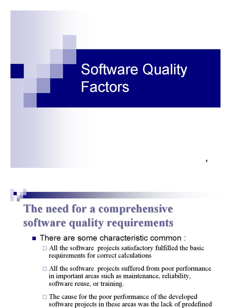 Software Quality Requirements and Factors-3 | PDF | Software Quality ...
