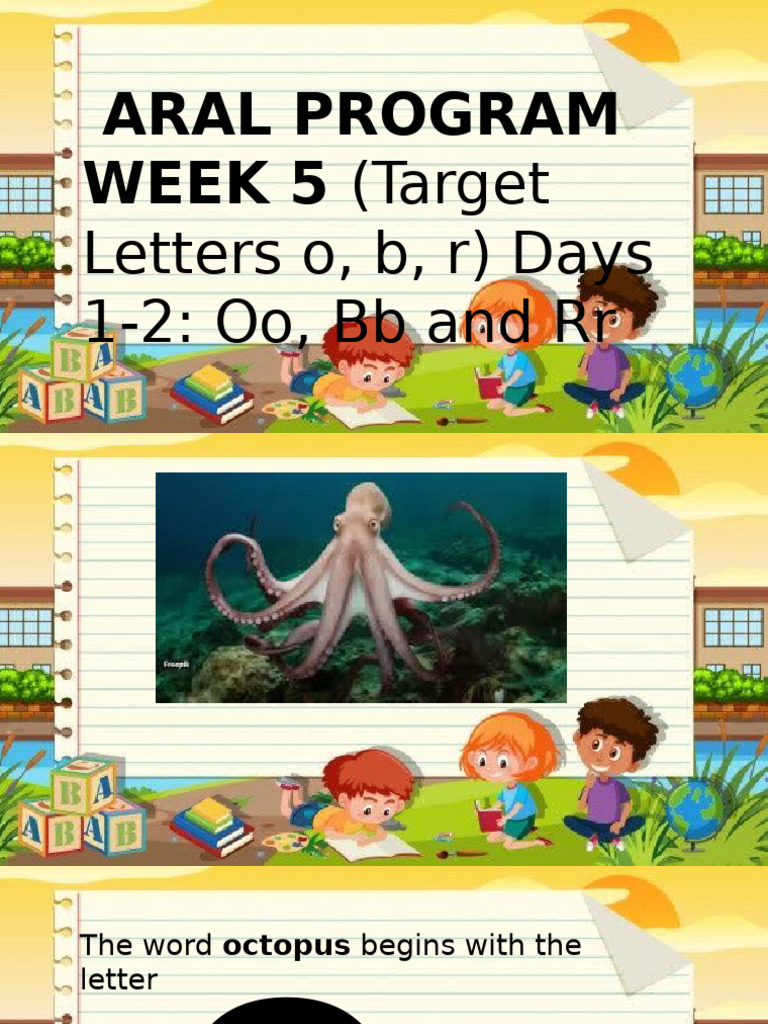 ARAL Program Week 5: Letters O, B, R | PDF