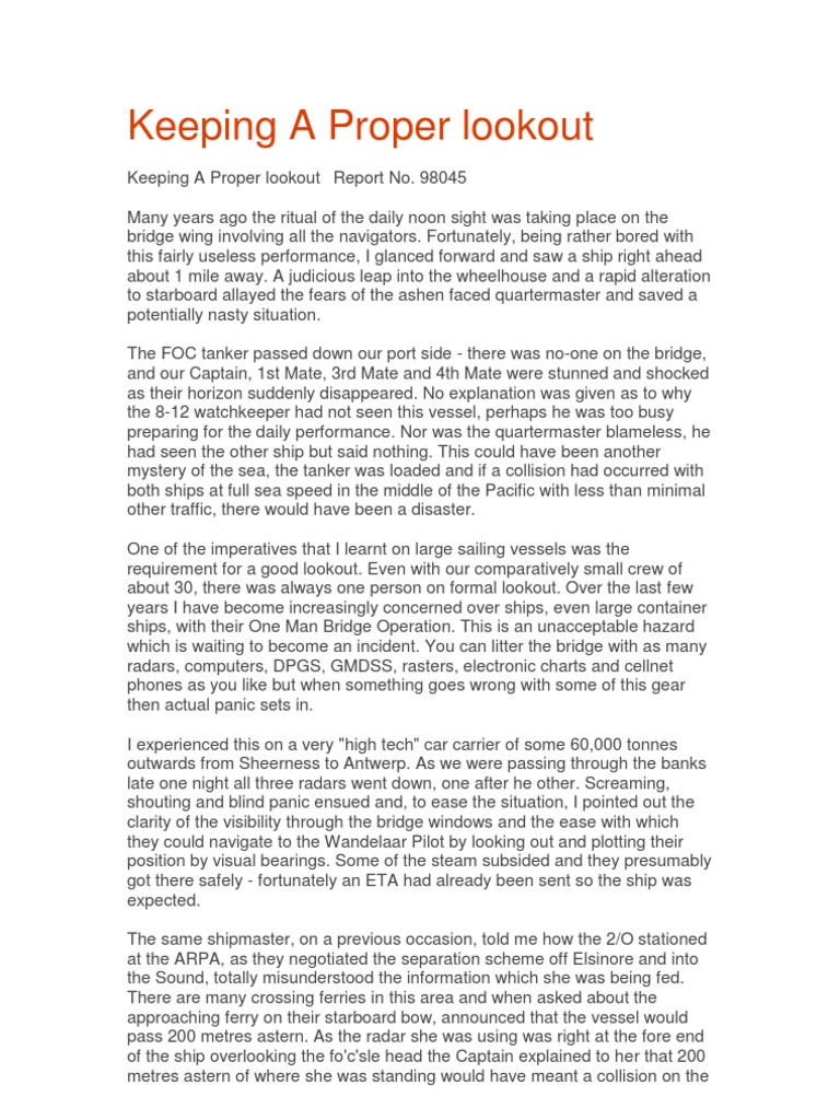 Keeping A Proper Lookout | PDF | Ships | Lighthouse