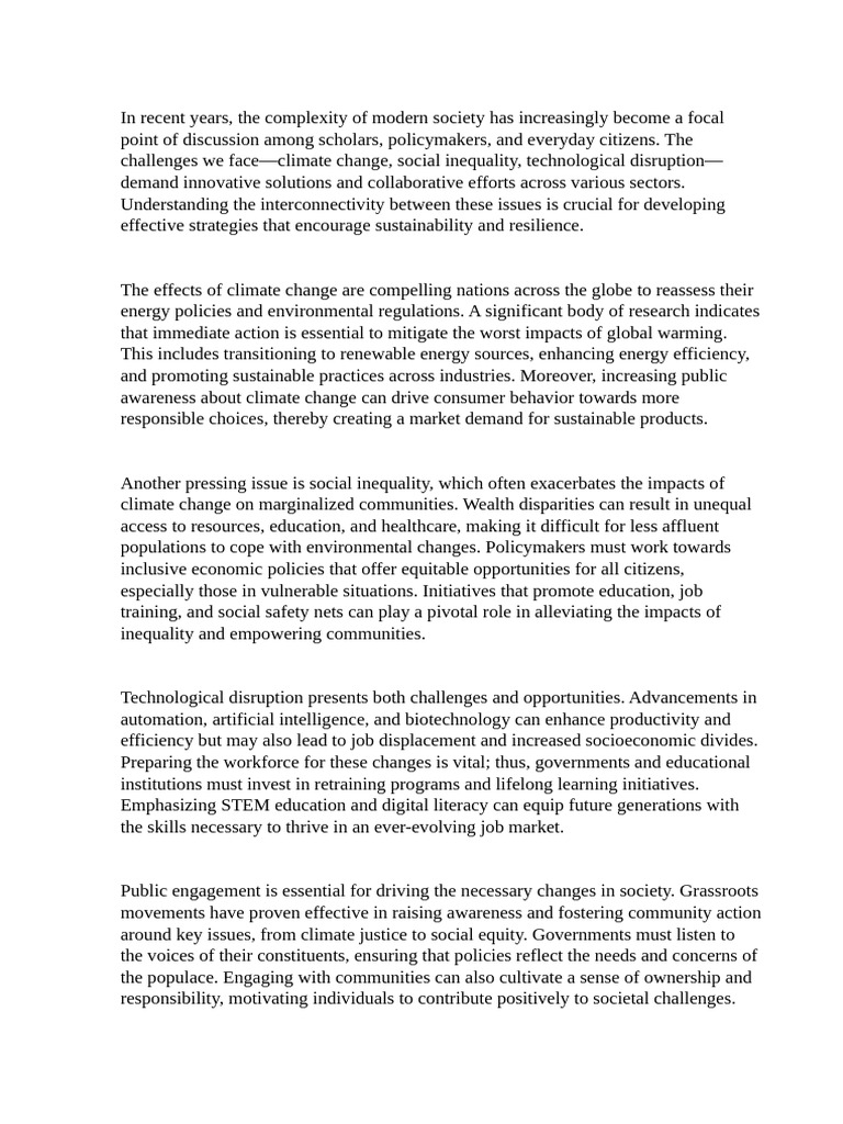 Interconnected Nature of Societal Challenges | PDF | Sustainability ...