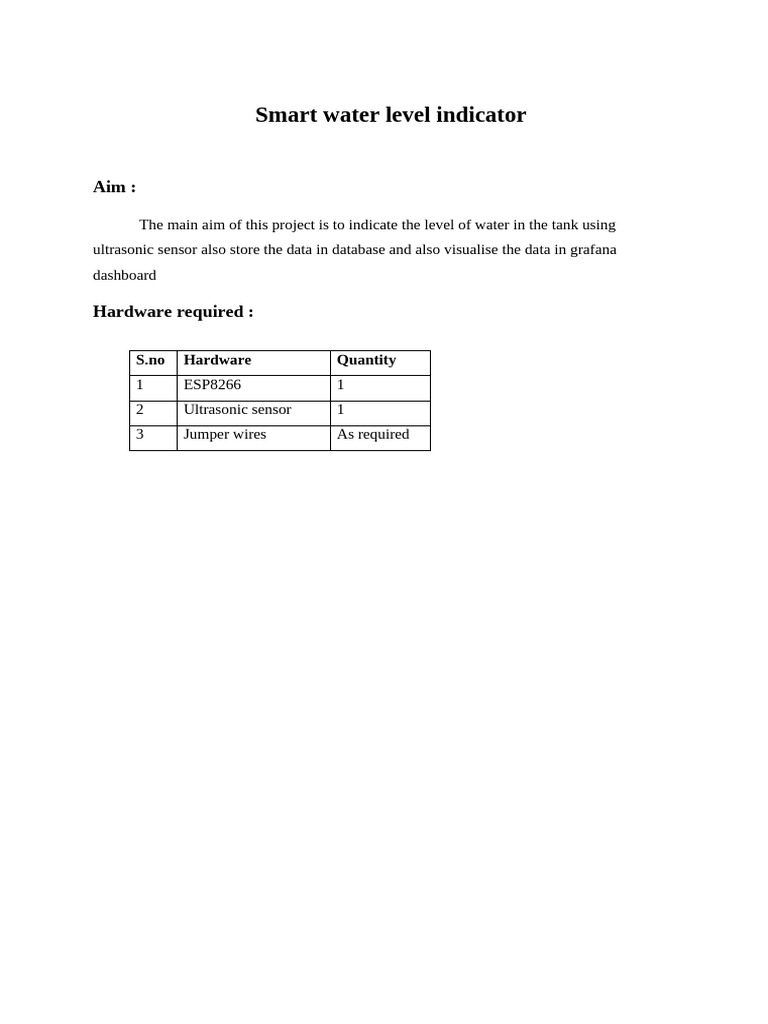 Smart Water Level Indicator System | PDF