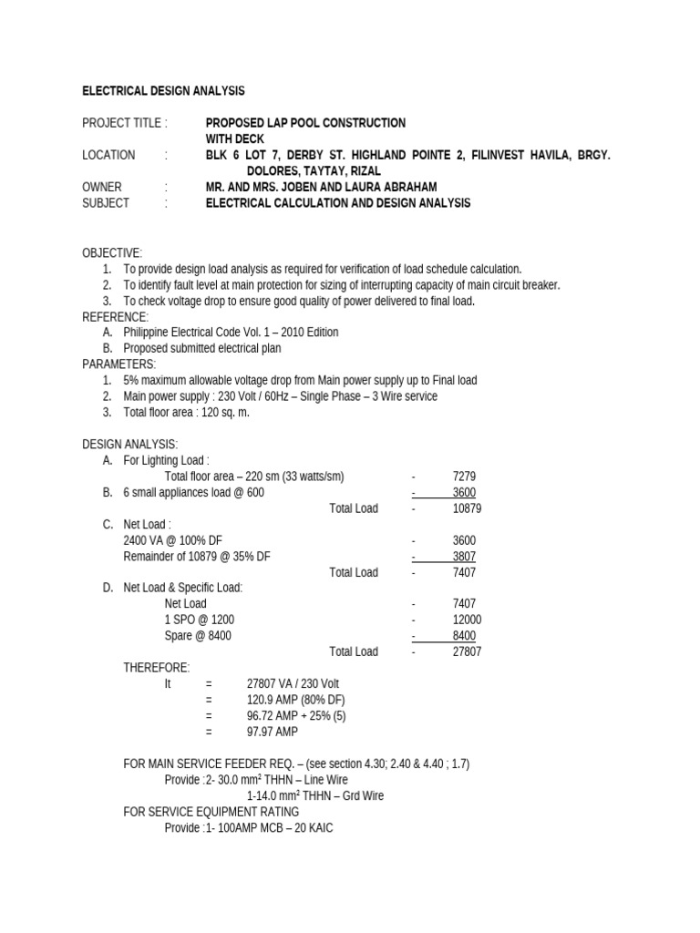Electrical - Design - Analysis. Havila Project 2023 | PDF | Power ...
