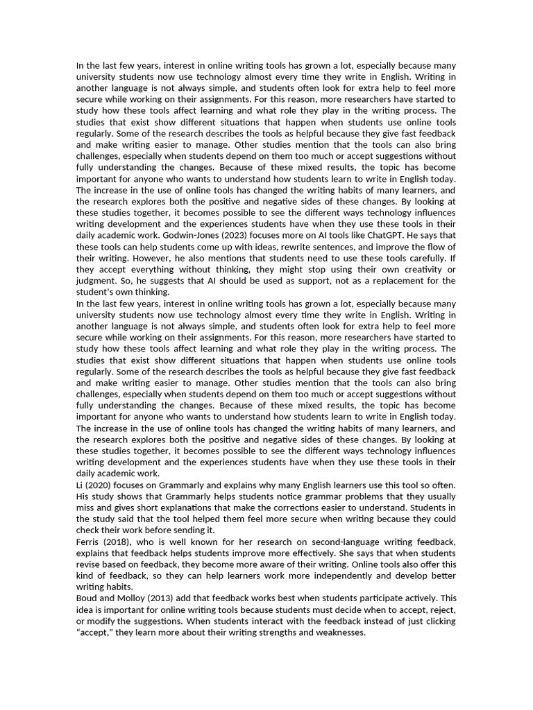 In the Last Few Years | PDF | Second Language | Learning