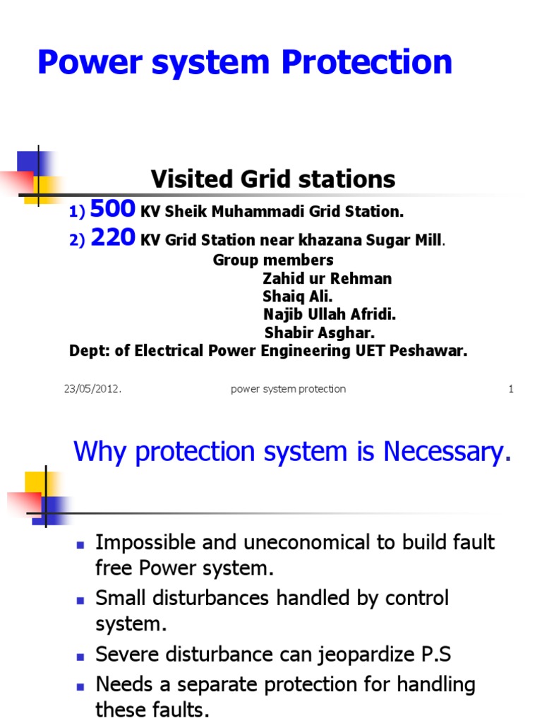 Power System Protection Basics..a Visit To Sheik Muhammadi Grid ...