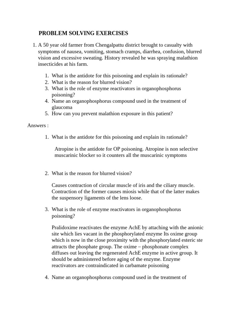 Completed Problem Solving Exercises | PDF | Heart Failure | Drugs