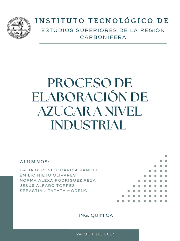 Proceso Industrial de Elaboración de Azúcar | PDF | Caña de azúcar | Melaza