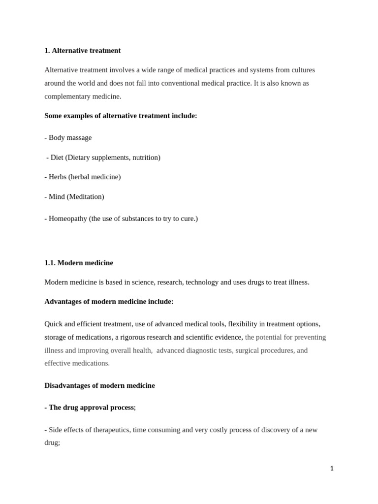 Alternative Treatment 1 | PDF