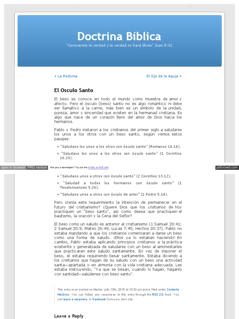 El Osculo Santo | PDF