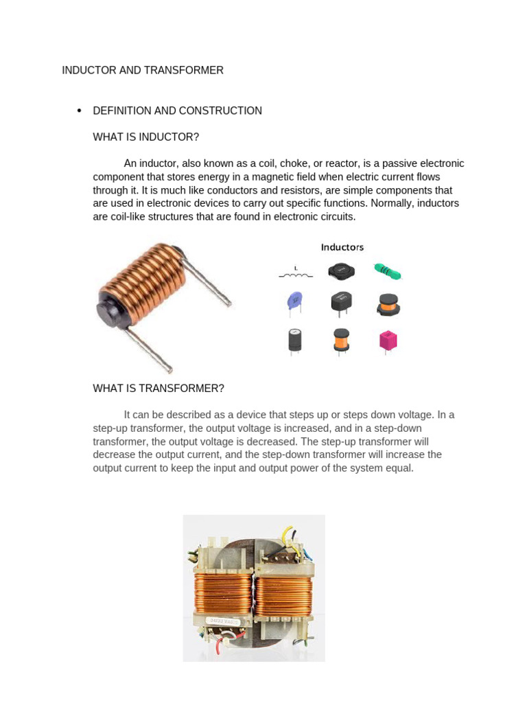 Inductor and Transformer | PDF | Inductor | Transformer