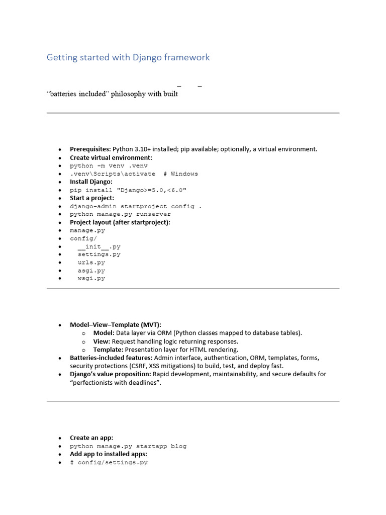 Getting Started With Django Framework | PDF | Information Technology | Software Engineering