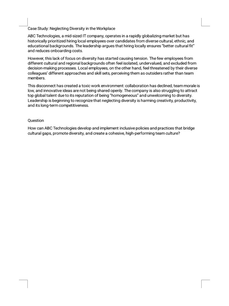 Diversity Case Study | PDF