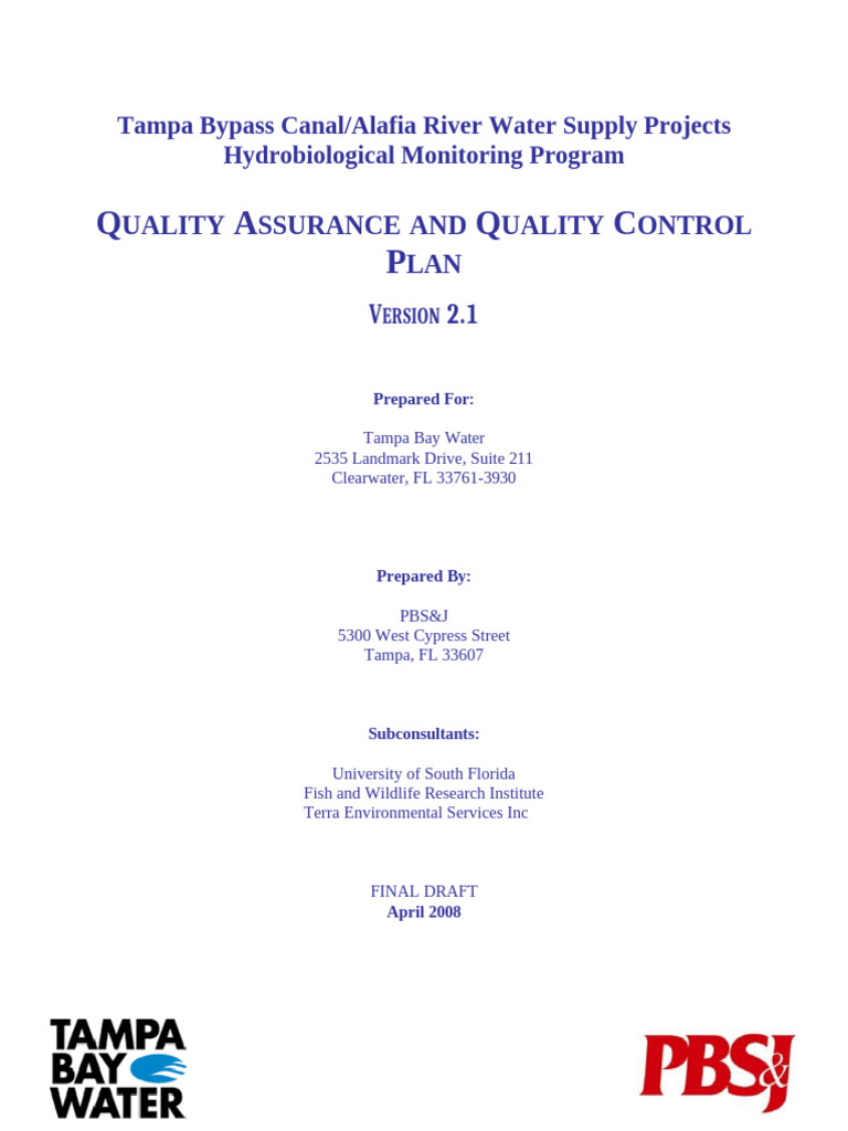 HBMPQAQCPlanv2_1 | PDF | Accuracy And Precision | Sampling (Statistics)