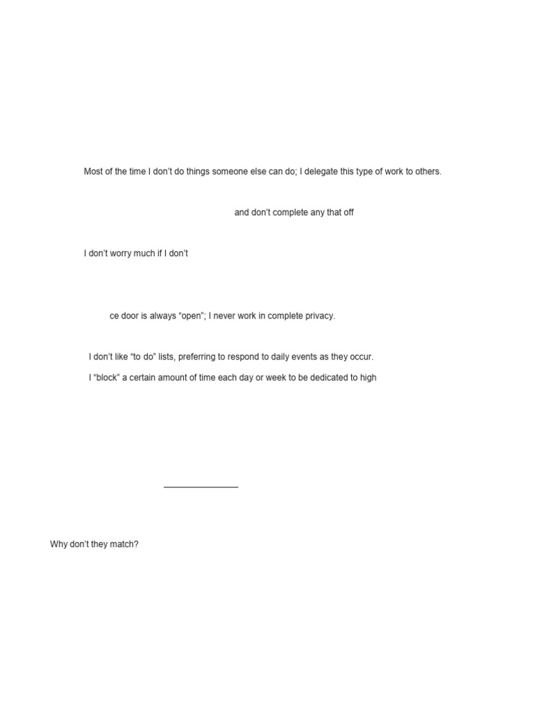 Time Management Self-Assessment Tool | PDF