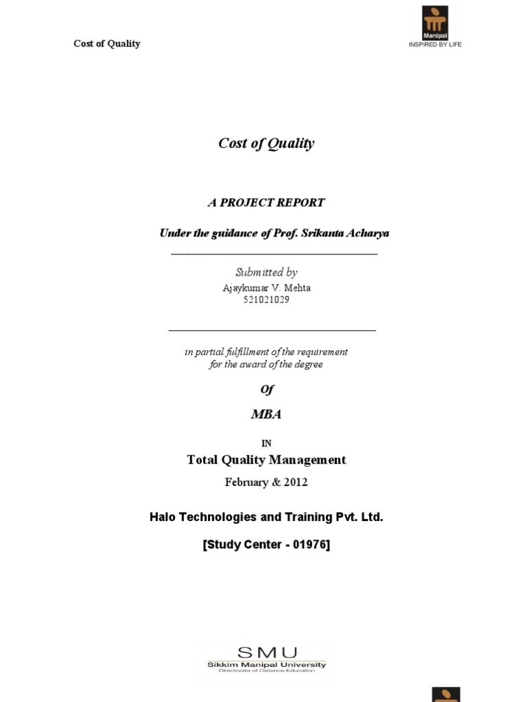 Cost of Quality | PDF | Profit (Accounting) | Quality (Business)