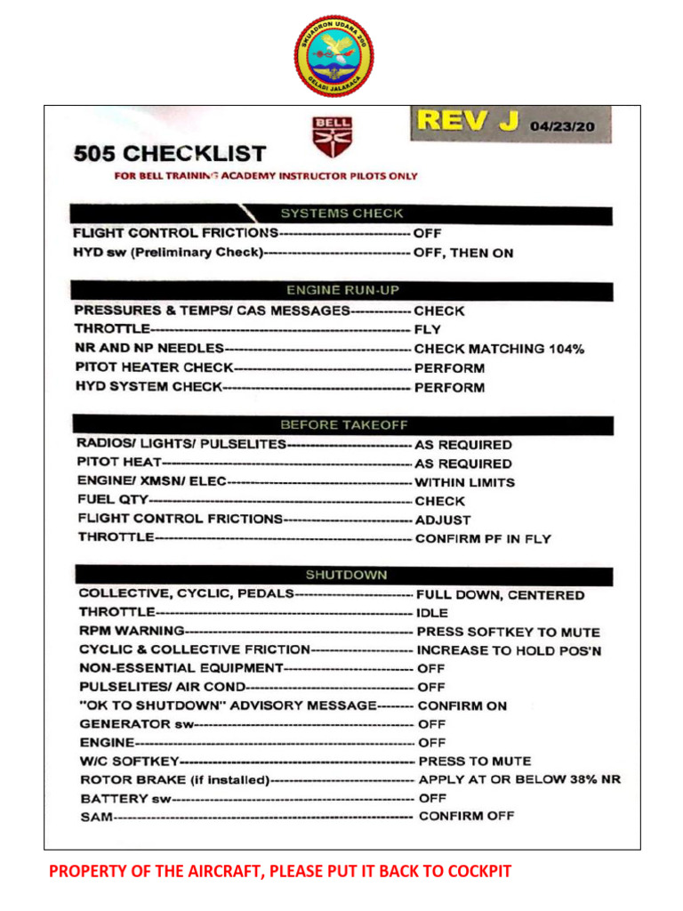 CX List Bell-505 | PDF
