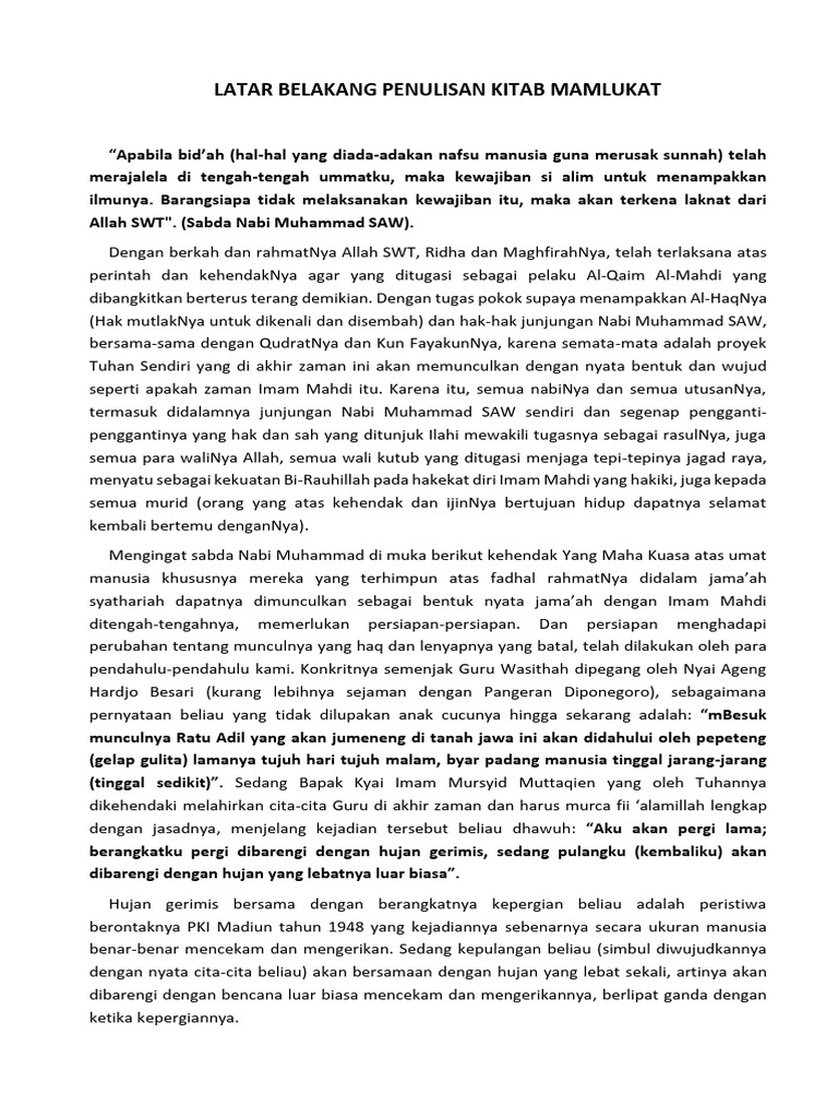Kitab Mamlukat 2022-1 | PDF