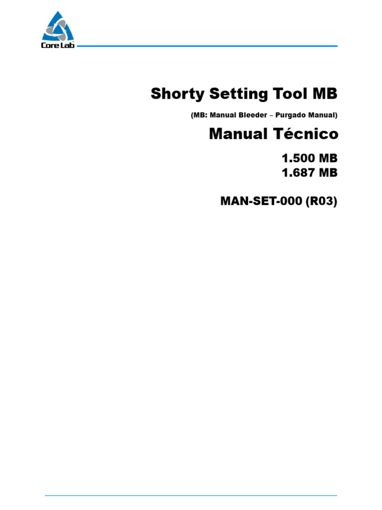 MAN-SET-000 (R03) Shorty Setting Tool MB Technical Manual ESPAÑOL 1ra ...