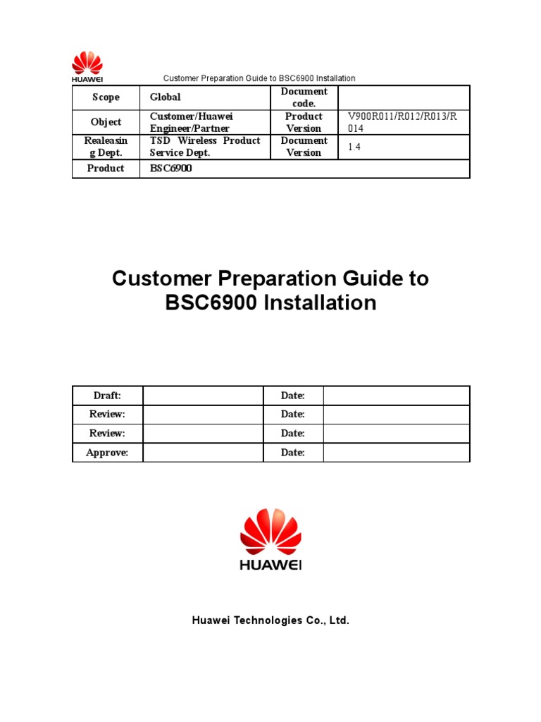 Preparation Guide To BSC6900 Installation-20111229-C-V1.4 | PDF | Air ...