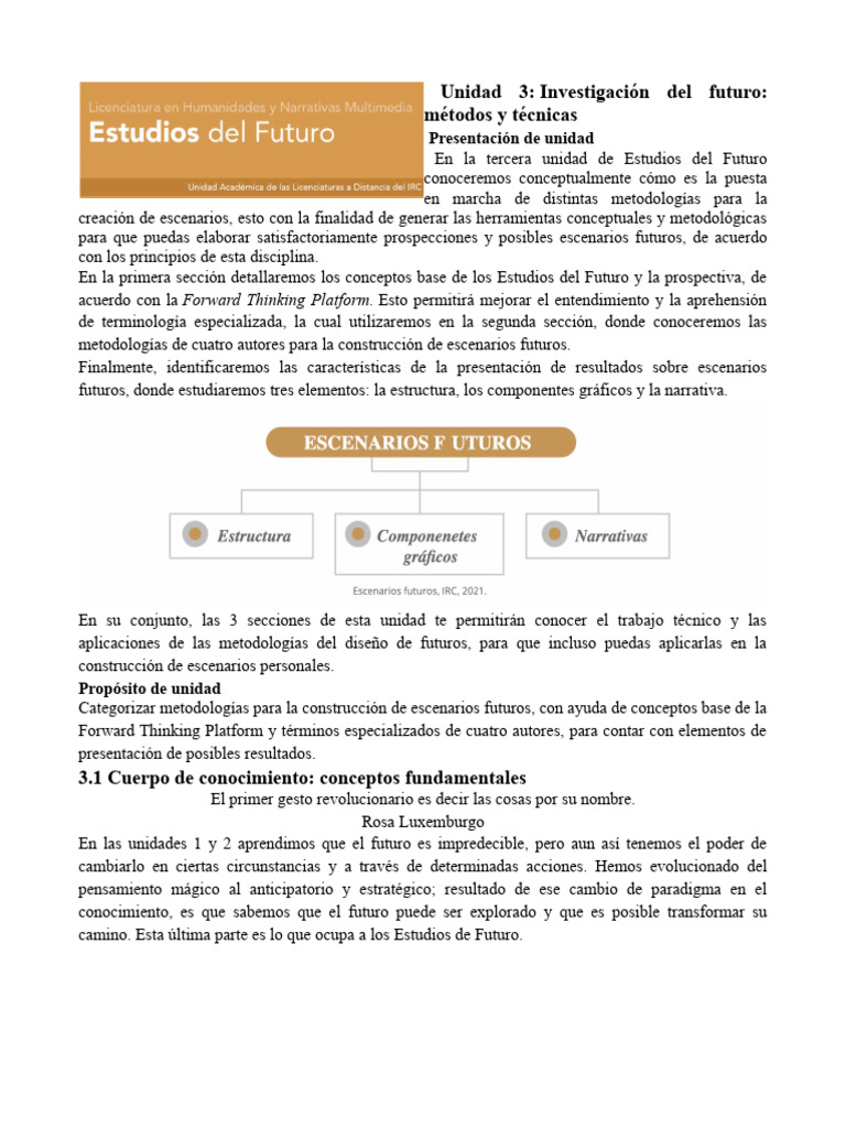 Estudios Del Futuro Unidad 3 | PDF | Pensamiento | Análisis