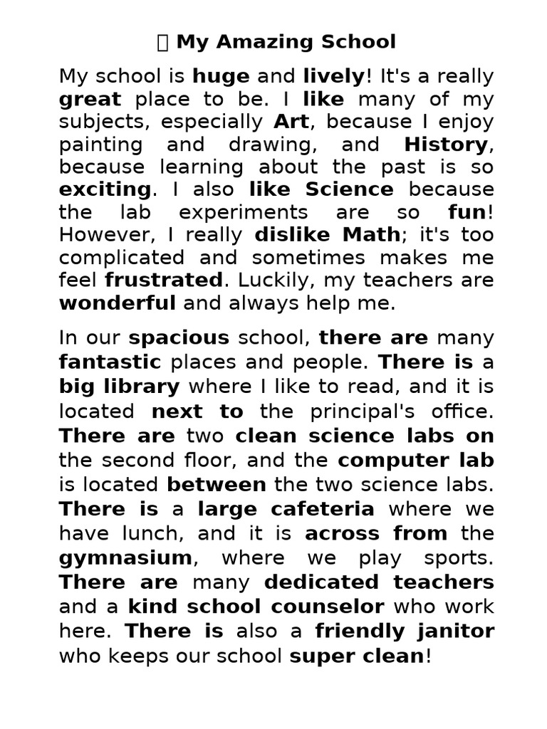 ? My Amazing School | PDF