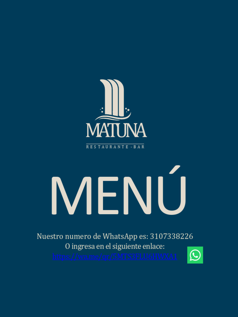 Menu Corto Matuna | PDF | Alimentos | Cocina