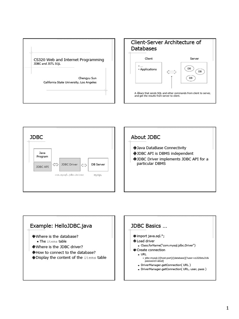 JDBC | PDF | Databases | Information Technology Management
