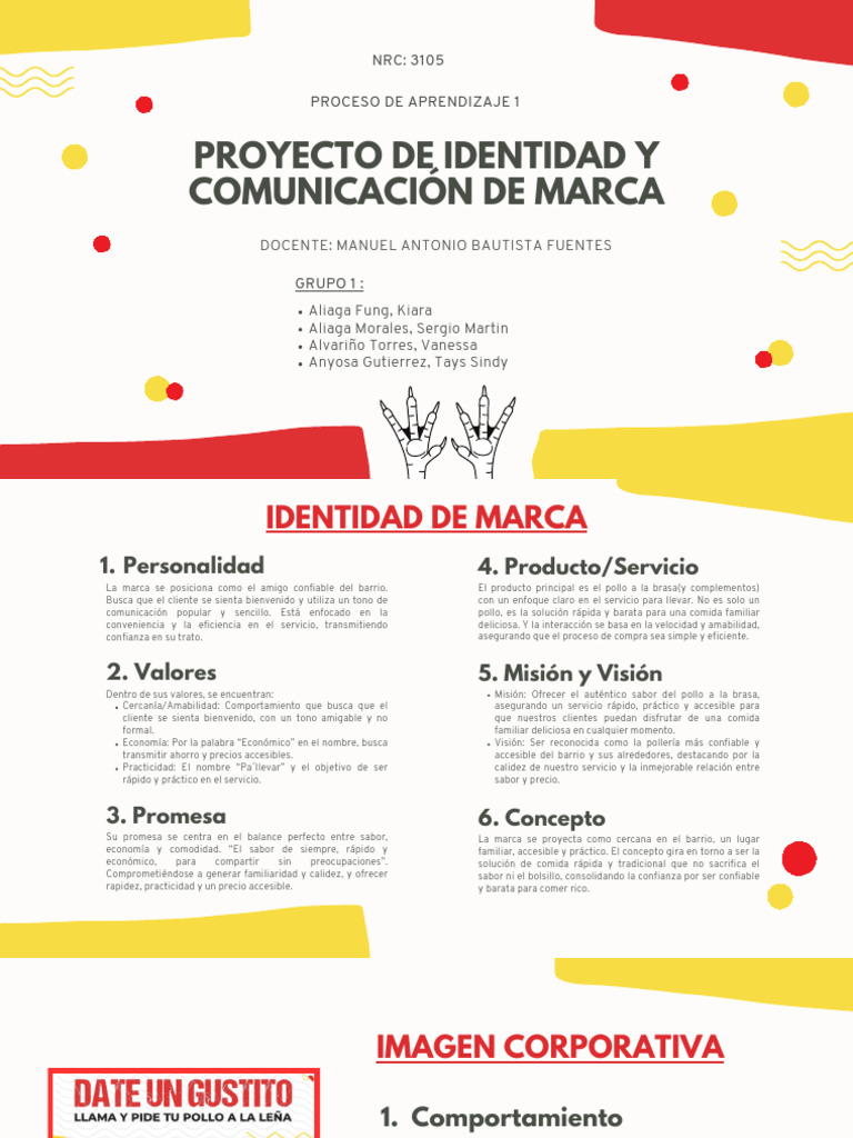 PA 1 Proyectos de Identidad | PDF | Pollo | Alimentos