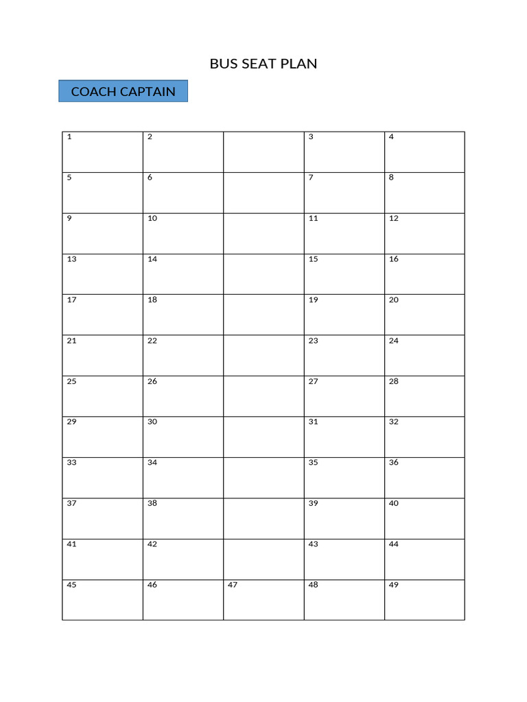Bus Seat Plan Layout Guide | PDF