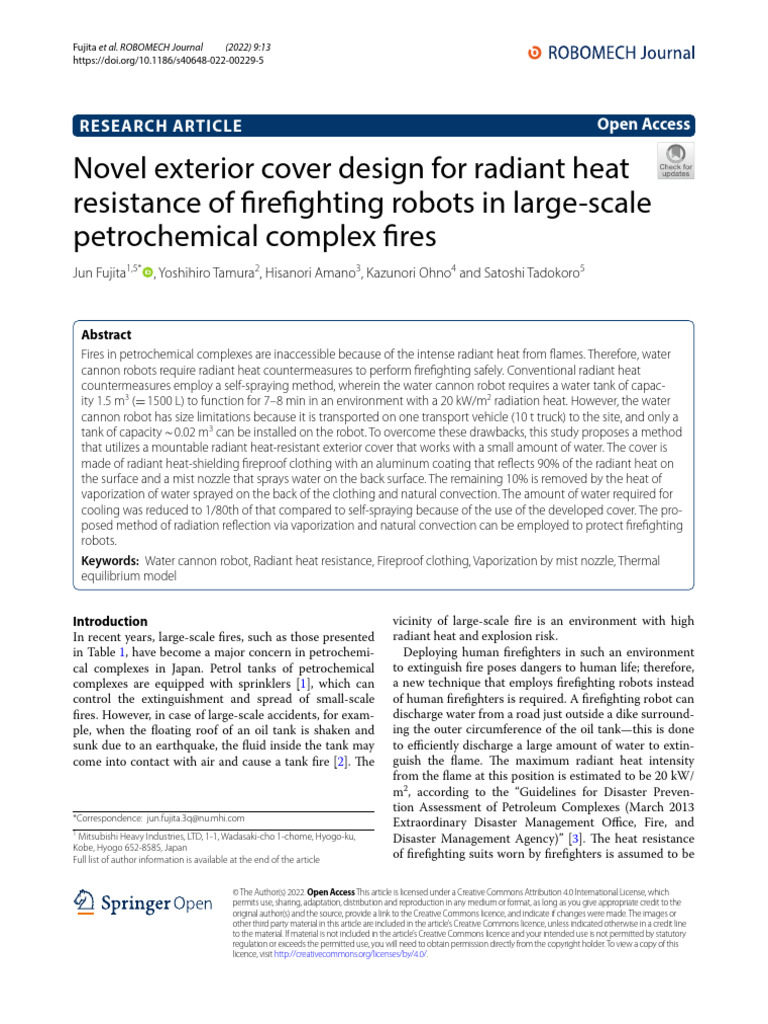 Novel Exterior Cover Design For Radiant Heat Resistance of Firefighting ...