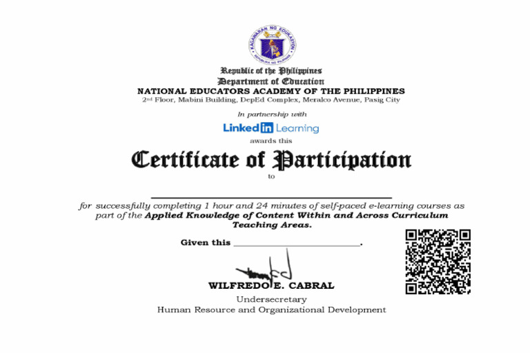 1-Certificate - of - Participation - Applied Knowledge of Content ...
