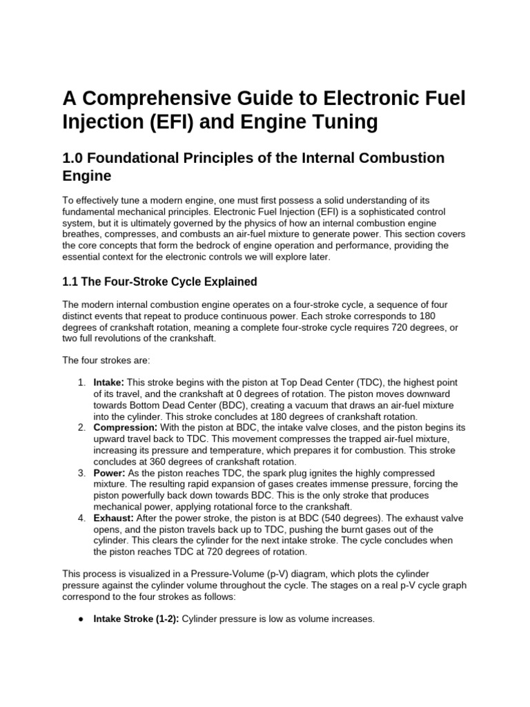 EFI and Engine Tuning Fundamentals | PDF | Internal Combustion Engine ...
