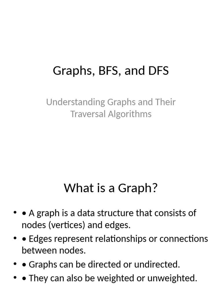 Graphs BFS DFS Presentation | PDF
