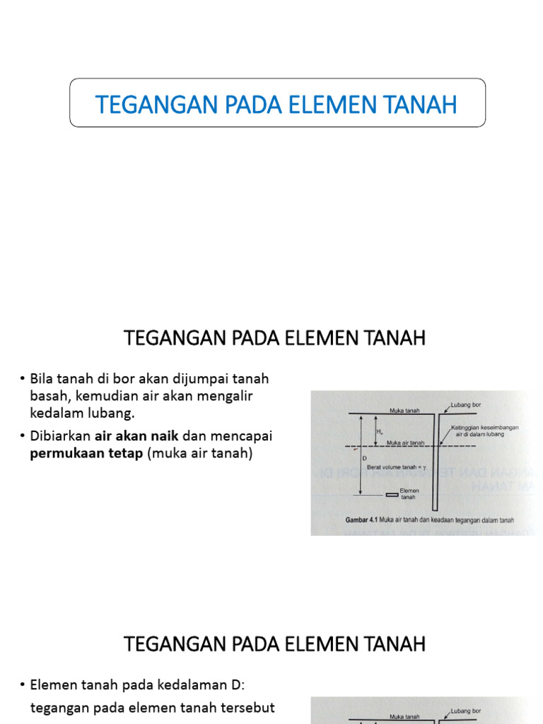 7 Tegangan Pada Elemen Tanah | PDF