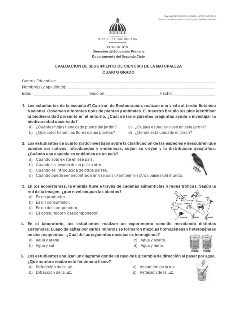 CN - Eval-Seg-Nov25 - 2do Ciclo | PDF | Residuos | Agua