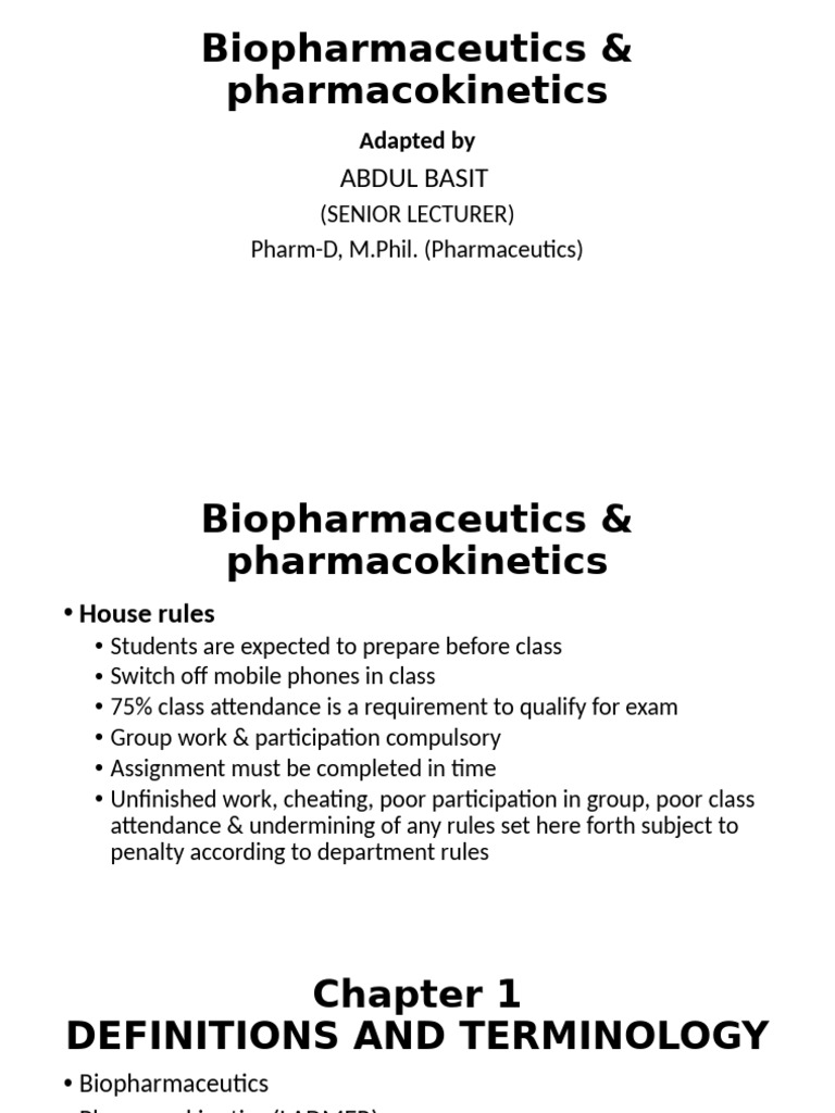 Biopharmaceutics and Pharmacokinetics Overview | PDF | Bioavailability ...