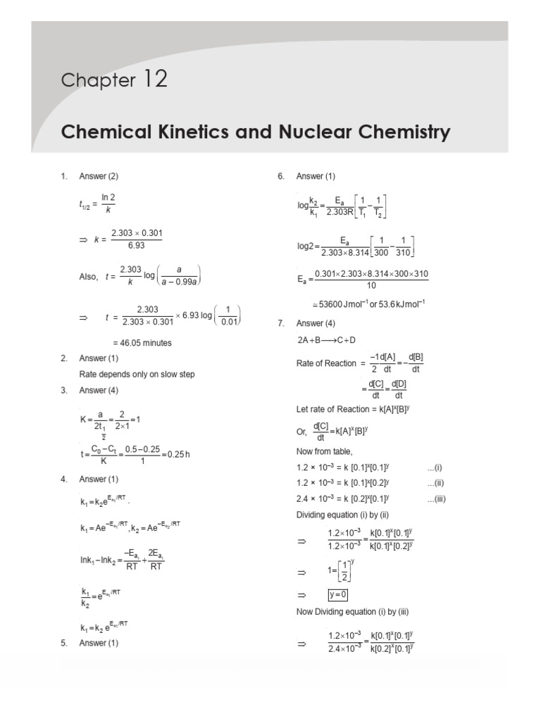 Chemical Kinetics and Nuclear Chemistry | PDF | Activation Energy ...